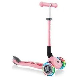 Dreiradscooter Globber "JUNIOR FOLDABLE FANTASY LIGHTS, mit Leuchtrollen" Scooter rosa