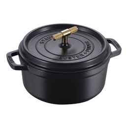 Staub La Cocotte Buster Punch 24 cm, rund, Schwarz, Gusseisen