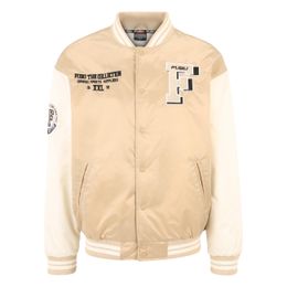 Collegejacke Fubu "Fubu Herren FM231-003-2 College Shiny Varsity Jacket" Gr. L, beige (sand, offwhite) Herren Jacken