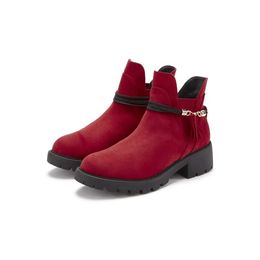 Lascana Chelseaboots rot Gr. 41 für Damen. Mit Band