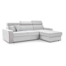 Ecksofa frusccio in L-Form Schlaffunktion Bettkasten PS1 Hellbeige - Furnix