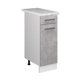 Unterschrank R-Line, Beton, 30 cm mit Schublade, mit Arbeitsplatte VICCO