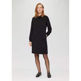 s.Oliver - Sweat-Kleid mit gelegtem Kragen, Damen, schwarz, Größe 46