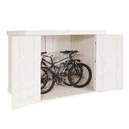 2er-Fahrradgarage MCW-H63b, Fahrradbox Geräteschuppen Gerätehaus, abschließbar MVG-zertifiziert 155x205x107cm ~ weiß