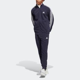 Trainingsanzug adidas Sportswear "BASIC 3-STREIFEN FRENCH TERRY" Gr. L, blau (legend ink) Herren Sportanzüge