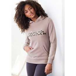 Kapuzensweatshirt BENCH. LOUNGEWEAR Gr. 40/42, rosa (rauchrosa) Damen Sweatshirts mit Kängurutasche, Loungeanzug, Hoodie