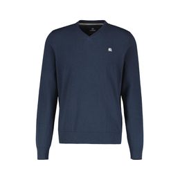 Strickpullover Lerros "Lerros V-Neck-Strickpullover mit Kaschmiranteil" Gr. L, blau (classic navy) Herren Pullover