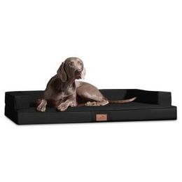 tierlando ® GIBSON VISCO - Orthopädisches Design Hundesofa aus Kunstleder schwarz 1,2 m, 22 cm, 90 cm