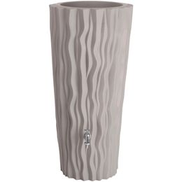 Regenwassertank ARVES "Alana Flower", braun (mocca), H:116cm Ø:54,5cm, Kunststoff, Regentonnen