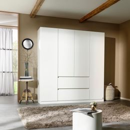 Drehtürenschrank Rauch "Kleiderschrank Schrank Garderobe Wäscheschrank NIDDA mit moderner" Schränke Gr. B/H/T: 181 cm x 197 cm x 54 cm, 4 St., weiß Drehtürenschrank Schränke griffloser Front sowie Push-to-Open Funktion MADE IN GERMANY