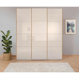 Schwebetürenschrank Rauch "Koluna" Schränke Gr. B/H/T: 203 cm x 229 cm x 62 cm, 3 St., beige (eiche artisan, glas champagner) Glasfront, inkl. 2 Innenschubladen sowie extra Böden