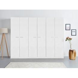 Drehtürenschrank Rauch "Kleiderschrank Schrank Garderobe TOPSELLER OTELI inkl. Inneneinteilung" Schränke Gr. B/H/T: 270 cm x 210 cm x 54 cm, Ohne Spiegel, weiß mit 3 Innenschubladen extra Böden optional Spiegel MADE IN GERMANY