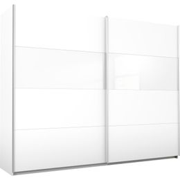 Schwebetürenschrank Rauch "Quadra BESTSELLER Schrank Schlafzimmerschrank in vielen Breiten" Schränke Gr. B/H/T: 271 cm x 210 cm x 62 cm, 2 St., weiß (weiß, weißglas) Kleiderschrank Garderobenschrank mit Glaselementen