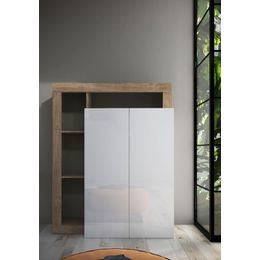 Schuhschrank Inosign "Hamburg, Breite 108 cm" Schränke Gr. B/H/T: 108cm x 138cm x 35cm, 2 St., Komplettausführung, braun (weiß, eiche cadiz nb) Höhe 138 cm