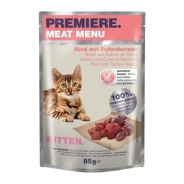 Premiere Meat Menu Kitten mit Rind & Putenherzen 24x85 g