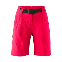 Fahrradhose Gonso "Mira 0" Gr. 48, Normalgrößen, pink (neonpink) Damen Hosen kurze Radhose mit Sitzpolster, wasserabweisend, inkl. Gürtel