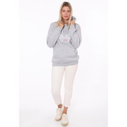 Kapuzensweatshirt Zwillingsherz Gr. L, grau (grau meliert) Damen Sweatshirts