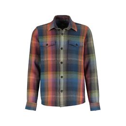 Langarmhemd Lerros "Lerros Overshirt in Holzfäller-Optik" Gr. 4XL, Normalgrößen, blau (classic navy) Herren Hemden