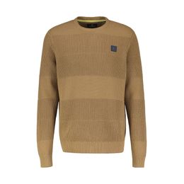 Strickpullover Lerros "Lerros Herren Pullover in Strukturstrickqualität" Gr. L, beige (bold camel) Herren Pullover