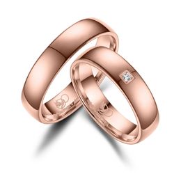 Partnerring MARRYA "MARRYA Titan Trauring Ehering Partnerring" Fingerringe Gr. 48, Titan, rosegold (herren ring, rosé) Damen