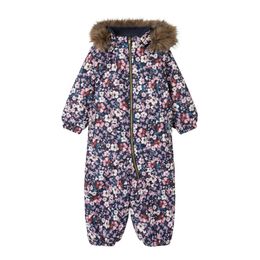 Overall name it "NMFSNOW10 SUIT AOP FO NOOS" Gr. 104, N-Gr, blau (dark sapphire) Mädchen Overalls