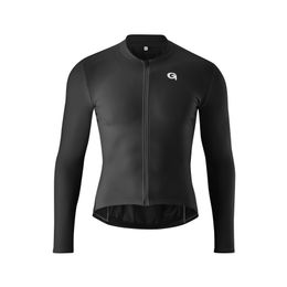 Radtrikot Gonso "SITIVO TRIKOT LONGSLEEVE M", Herren, Gr. L, schwarz, 80% Polyester, 15% Elasthan, 5% Polyamid, Rundhals, Trikots, Herren Fahrradtrikot langarm, Full-Zip Trikot, Tight Fit