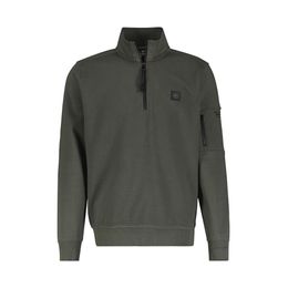 Sweatshirt Lerros "Lerros Herren mit Troyerkragen" Gr. L, grün (chilled olive) Herren Sweatshirts