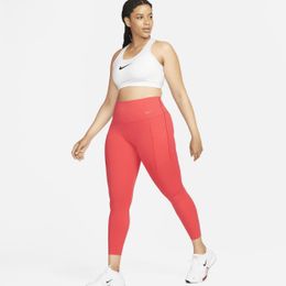 Nike Universa 7/8-Leggings mit Taschen, mittlerem Halt und hohem Bund für Damen - Rot