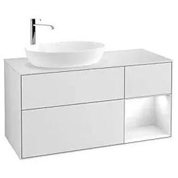 Villeroy & Boch Villeroy und Boch Finion Waschtischunterschrank G931GFMT 120cm, Abdeckplatte white matt, Emotion, Regale Glossy white lacquer, White matt lacquer