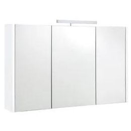 Evenes Spiegelschrank Akira mit LED-Beleuchtung, 3 Türen, weiß Hochglanz, 1000 x 700 x 155 mm - 93 192 17