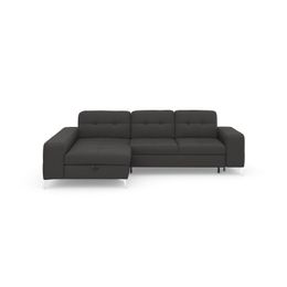 Sit & More Ecksofa SIT & MORE "Baviene L-Form", grau (fango), B:286cm H:92cm T:176cm, Sofas, Ecksofa, inklusive Sitztiefenverstellung und Federkern, wahlweise Bettfunktion
