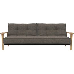 Schlafsofa INNOVATION LIVING &trade; "Splitback Frej, Dauerschlafsofa, bequem mit Federkernunterfederung", grau (dunkelgrau), B:234cm H:79cm T:90cm, Webstoff &raquo;MIXED DANCE&laquo; (100% Polyester);Webstoff fein &raquo;FLASHTEX&laquo; (100% Polyester), Sofas, Schlafsofa, mit stabilen Armlehnen, in skandinavischem Design