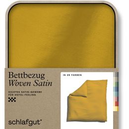 Bettbezug Schlafgut "Woven Satin" Bettbezüge Gr. B/L: 200cm x 200cm, Mako-Satin, gelb (yellow deep) besonders dicht gewebt, Mix & Match: passender Kissenbezug erhältlich