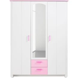 Kleiderschrank Parisot "Biotiful" Schränke Gr. B/H/T: 136 cm x 181 cm x 60 cm, rosa (weiß, rosa)