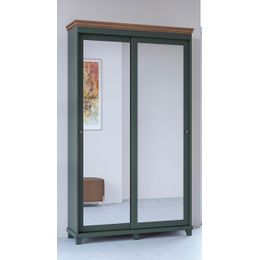 Garderobenschrank Home Affaire "Evora" Schränke Gr. B/H/T: 120 cm x 216 cm x 50 cm, grün-eiche lefkas/grün, 2 St., grün (grün, eiche lefkas, grün)