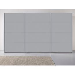 Schwebetürenschrank Rauch "Kleiderschrank Schrank Garderobe TOPSELLER OTELI inkl. Inneneinteilung" Schränke Gr. B/H/T: 360 cm x 210 cm x 62 cm, grau (seidengrau) mit 3 Innenschubladen sowie zusätzlichen Einlegeböden MADE IN GERMANY