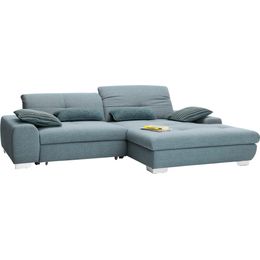 Ecksofa "SO 1200 inkl. Sitztiefen- & R&uuml;ckenverstellung f&uuml;r hohen Sitzkomfort", blau (hellblau gba 6), B:276cm H:89cm T:198cm, 100% Polyester, SET ONE BY Musterring, Sofas, Ecksofa, wahlweise mit Bettfunktion und Stauraum, L-Form, auch in Cord Bezug, Topseller
