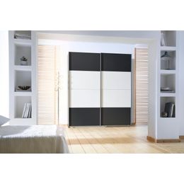 Schwebetürenschrank Rauch "Quadra Kleiderschrank BESTSELLER Schrank Gaderobe" Schränke Gr. B/H/T: 226 cm x 210 cm x 62 cm, 2 St., weiß (grau metallic, weiß) mit Möglichkeit zur individuellen Frontgestaltung, leichtgängige Türen