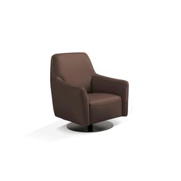 Sessel Egoitaliano "Felicity Drehsessel mit Wippfunktion, kompakt und bequem, Loungesessel", braun (chocolate), B:77cm H:88cm T:85cm, Leder &raquo;BULL&laquo; (echtes Rindsleder). Geschliffenes, pigmentiertes und behandeltes Rindsleder mit einer Dicke von 1, 3-1, 5 mm. Dieses Leder zeigt eine ziemlich weiche Hand mit einem halb undurchsichtigen Aussehen. Es handelt sich um ein gesch&uuml;tztes Leder. Eine leichte 
