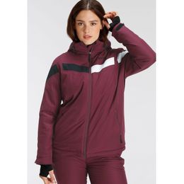 Outdoorjacke Maier Sports "Große Größen" Gr. 44, rot (weinrot) Damen Jacken Wind- & wasserdicht, atmungsaktiv, verschweißte Nähte