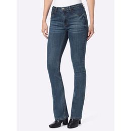 Bootcut-Jeans Heine Gr. 34, Normalgrößen, blau (blue, stone, washed) Damen Jeans