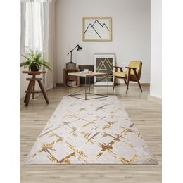 Teppich Home Affaire "Kirian" Teppiche Gr. B/L: 200 cm x 290 cm, 24 mm, 1 St., beige (sand) 3D-Effekt, Kurzflor, gekettelt, weiche Haptik, Rauten