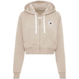 Sweatjacke Converse "WOMEN'S RETRO FULL-ZIP HOODIE" Gr. S (36), beige (papyrus) Damen Sweatjacken