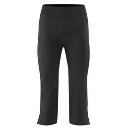 Fahrradhose Gonso "Essential Tight 3/4 Flared W" Gr. 48, Normalgrößen, schwarz Damen Hosen Radhose mit Sitzpolster, Radlerhose