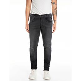 Slim-fit-Jeans Replay "Anbass" Gr. 31, Länge 34, schwarz (black b80g) Herren Jeans