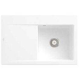 Villeroy & Boch Villeroy und Boch Subway Style 45 Einbauspüle 334701RW rechts, mit Ablaufgarnitur, Handbetätigung, stone white CeramicPlus, 78 x 51 cm