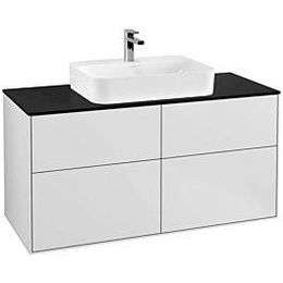 Villeroy & Boch Villeroy und Boch Finion Waschtischunterschrank G38200MT 120x60,3cm, Emotion, Abdeckplatte black matt, White matt lacquer