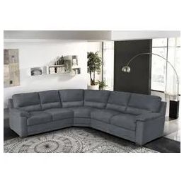 Ecksofa Egoitaliano "Doris, modernes Designerecksofa in hochwertigen Microfaserqualitäten" Sofas Gr. B/H/T: 266cm x 90cm x 246cm, Luxus-Microfaser BLUSH, langer Schenkel rechts, grau (charcoal) edle Detailverarbeitung, wahlweise fleckenabweisend oder in Lederoptik