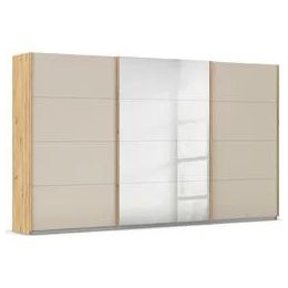 Schwebetürenschrank Rauch "Kleiderschrank Kleiderschränke Schrank Garderobe AGORDO mit Glasfront" Schränke Gr. B/H/T: 360cm x 210cm x 62cm, 3 St., beige (eiche artisan/glas champagner) durchdachte Innenausstattung, in 4 Breiten und 2 Höhen MADE IN GERMANY