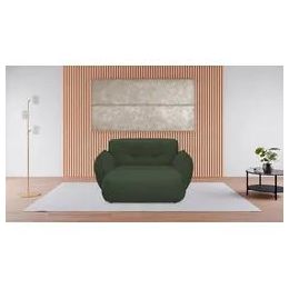 Chaiselongue BETYPE "Be Fluffy" Sofas Gr. B/H/T: 182cm x 87cm x 184cm, Chenille, grün (dunkelgrün) Softes Sitzgefühl, moderne Kedernaht, hochwertiger Bezug